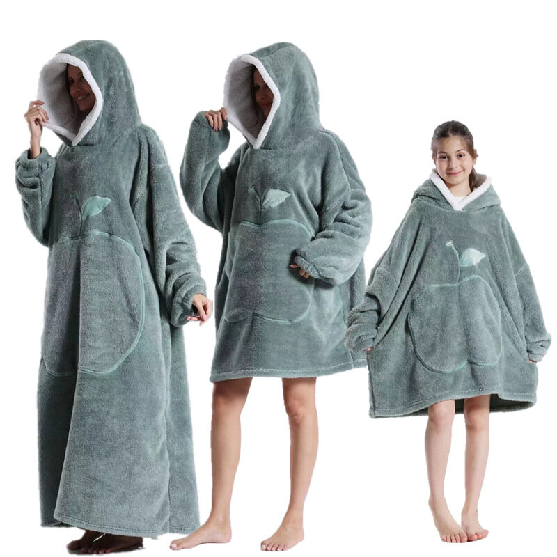 Женское одеяло для ленивых/фланелевое/с двухслойным утеплителем/подходит для взрослых и детей