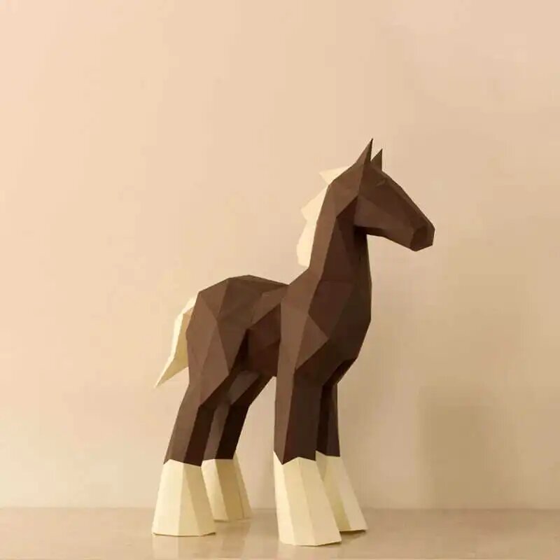 3D бумажная модель лошадки для сборки