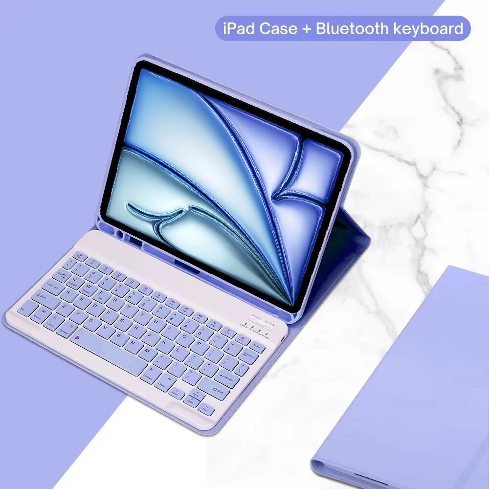 Чехол с клавиатурой PULUZ для iPad Air 11 дюймов Russian Keyboard, Purple A
