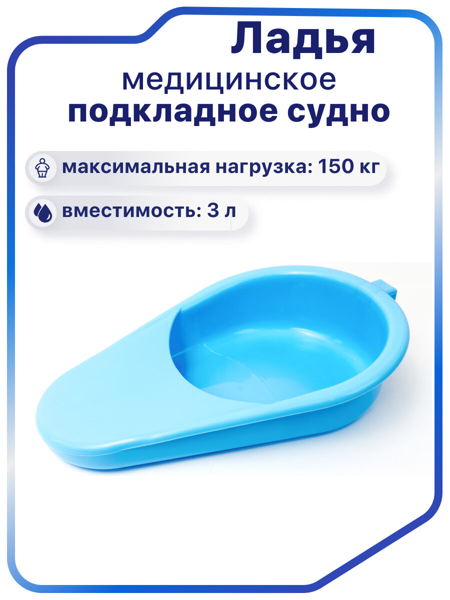 Судно подкладное полимерное Ладья для лежачих больных и инвалидов, для людей после операции