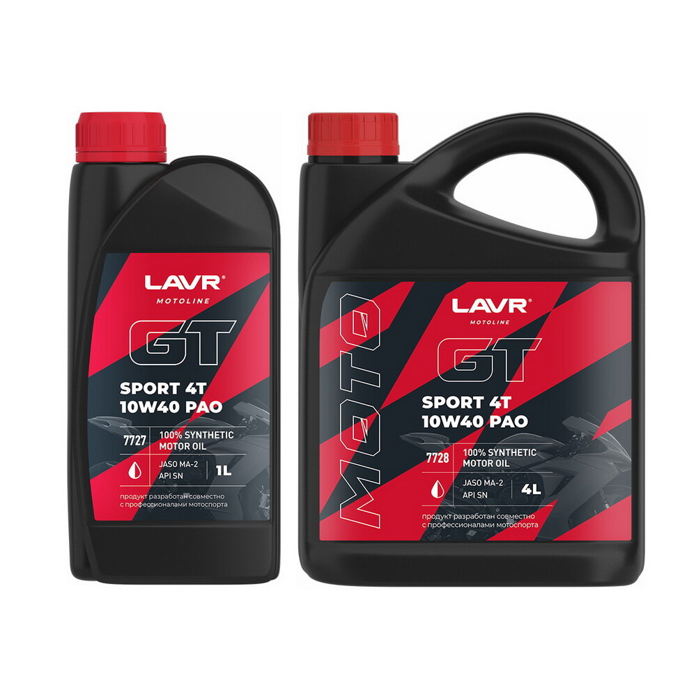 LAVR Моторное масло GT SPORT 4T 10W-40 1л