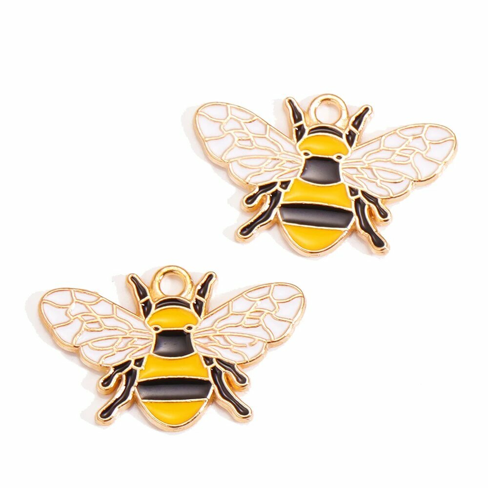 Набор из 10 подвесок-пчелок из цинкового сплава Peixin Желтый, 10Pcs