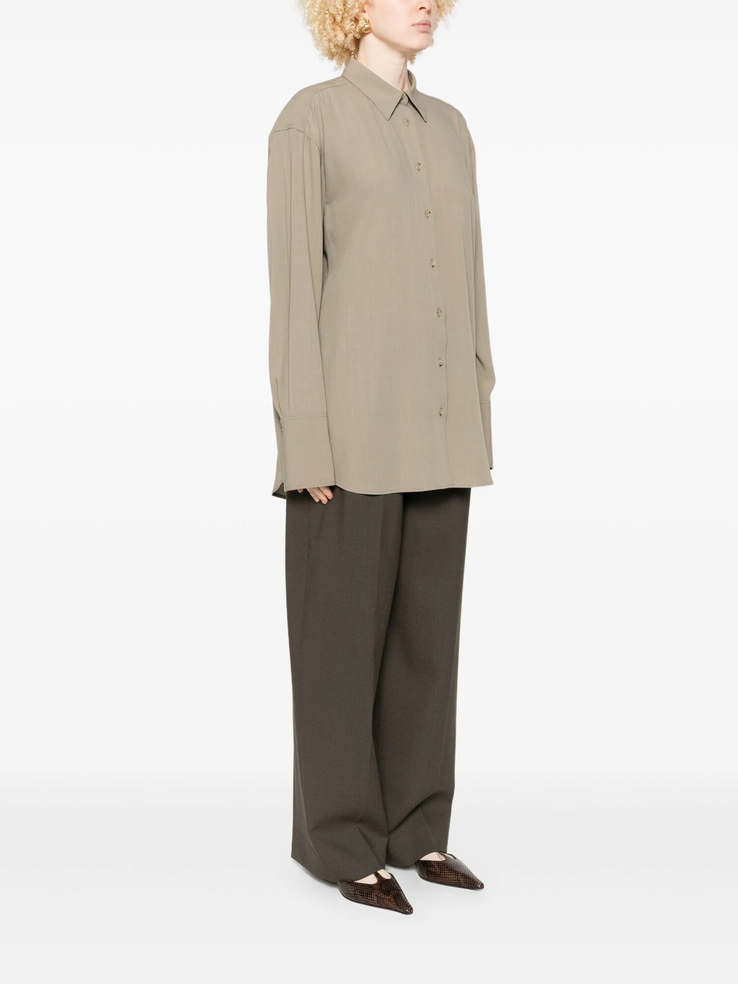 Рубашка TOTEME Classic Tuxedo button-down shirt, размер 40, разноцветный — фото 1