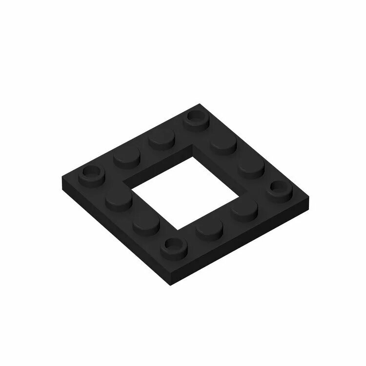 Черная пластиковая плита Lego 4x4 с вырезом 2x2