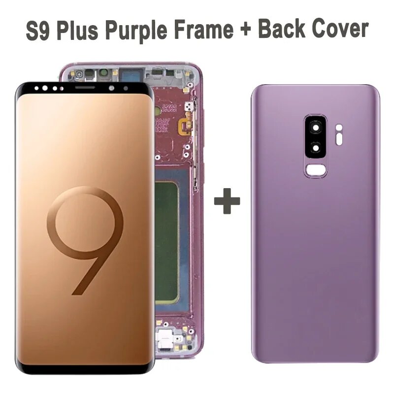 Super AMOLED для SAMSUNG S9 G960 G960F ЖК-дисплей с сенсорным экраном для S9 Plus G965 G965F Запасные части с задним стеклом