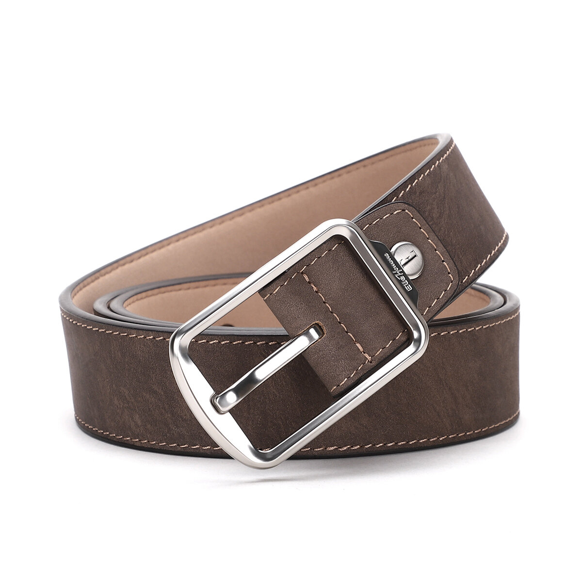 ELLE HOMME Ремни из коровьей кожи Мужские Светло-коричневые Ширина 3,4 см 125cm