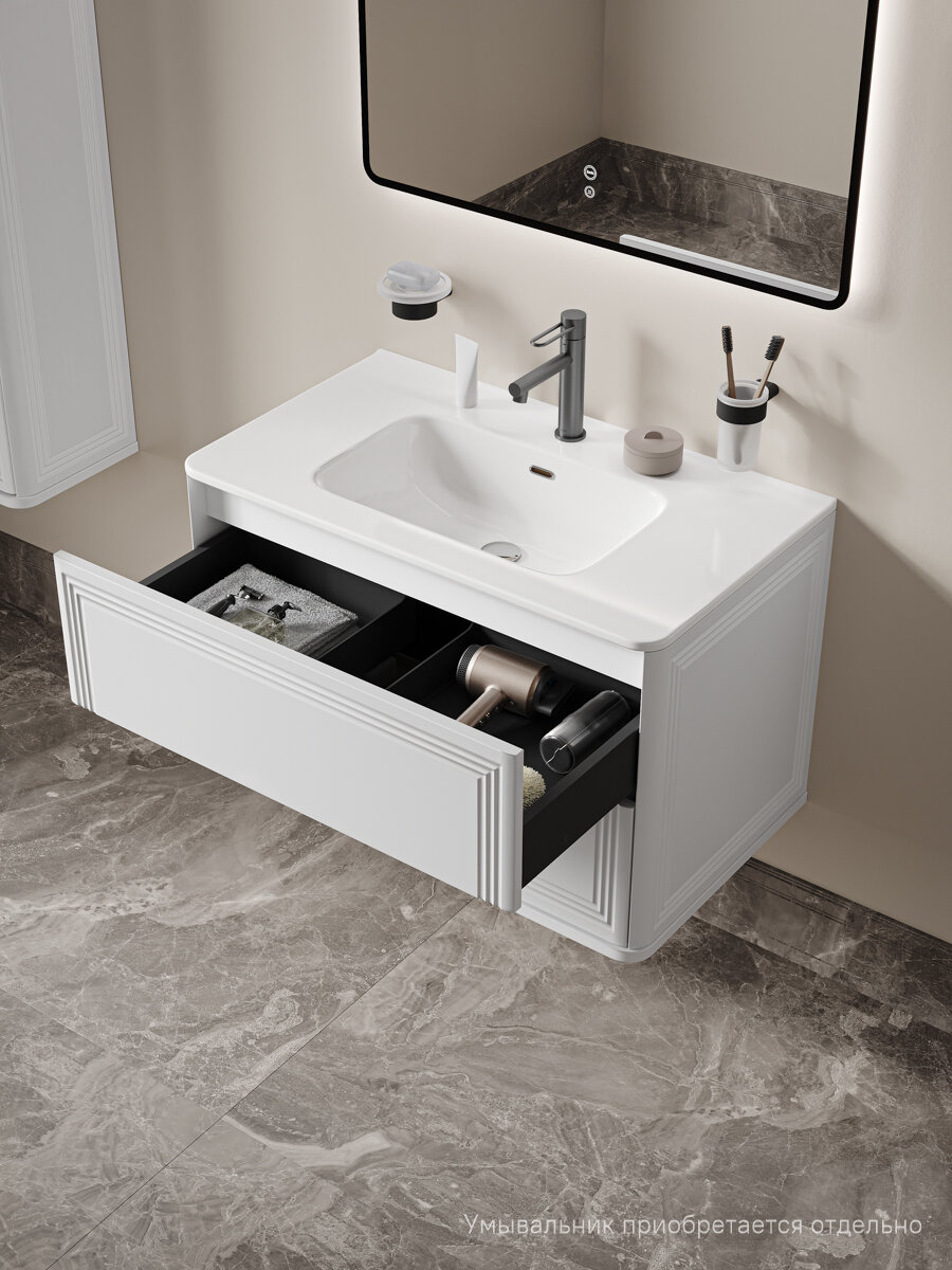 Тумба подвесная IDDIS Oxford Neo OXN80W0i95 80 см белый, подходит умыв. 0108000i28