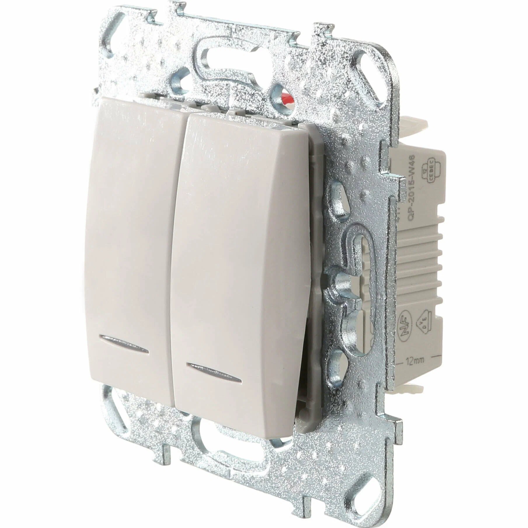 Выключатель двухклавишный с подсветкой Schneider Electric Unica, белый MGU5.0101.18NZD