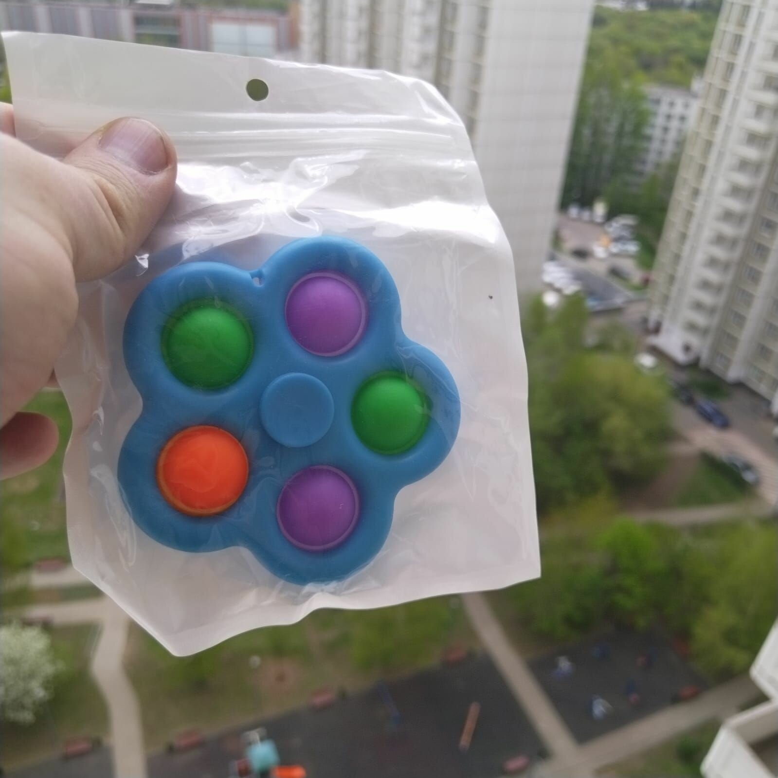 Спиннер поп-ит голубой