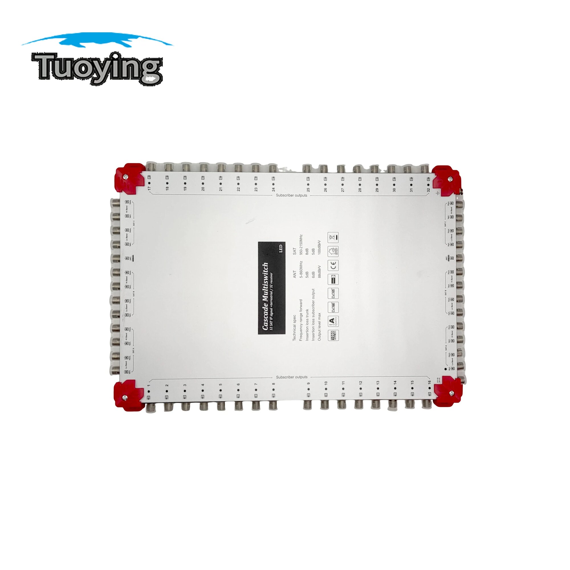 Спутниковый мультипереключатель, каскадный переключатель с 13 входами и 32 выходами, мультиспутниковый мультиконтактный разветвитель сигнала Dvb-s2 Diseqc 22k