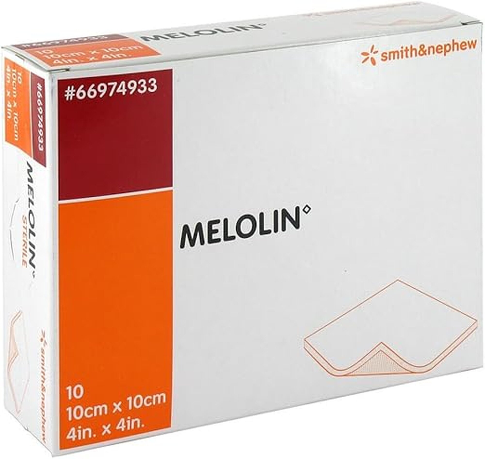 Подушечки для ран Smith & Nephew Melolin 10 x 10 см, стерильные, 10 шт.