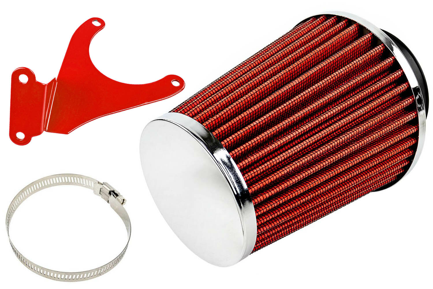 Красные закрытый воздушный фильтр нулевик с кронштейном на 16кл ВАЗ 2110-2113, 2114 Супер-Авто, Гранта, Калина, Приора