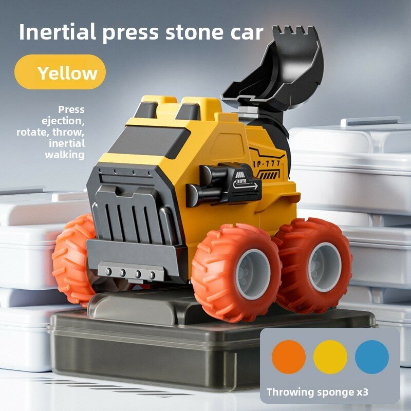 Press and launch engineering car toy for preschoolers bright visual and hand skills