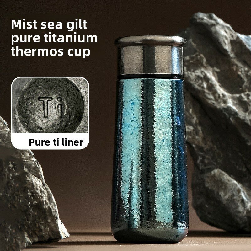 Colorful ice flower titanium термос с изоляцией толстая стенка для офиса и на природу blue mist