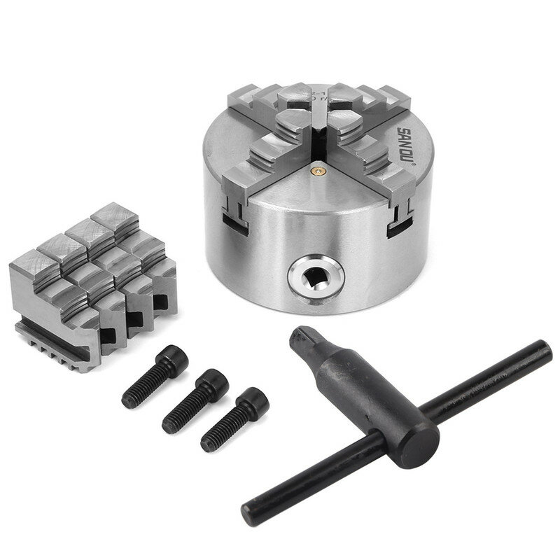 Токарный патрон 100 мм бренд SANOU 4-кулачковый самоцентрирующийся патрон K12-100-qe