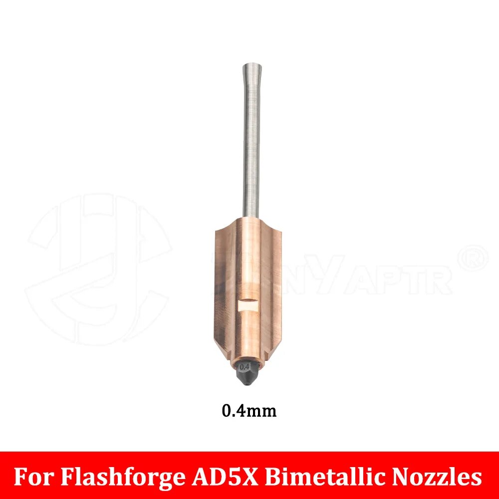 Для Flashforge AD5X биметаллические сопла из закаленной стали 0,25/0,4/0,6/0,8 мм, детали 3D-принтера, новое обновленное съемное сопло