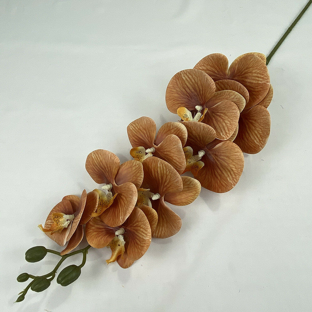 Orchid artificial flowers with 3d printing for party and home decorations mandarin