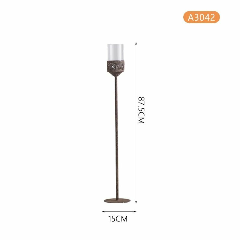 Подсвечник чугунный "Сделать старое железо", для старой свечи, стиль лофт, высота 87см, 1шт