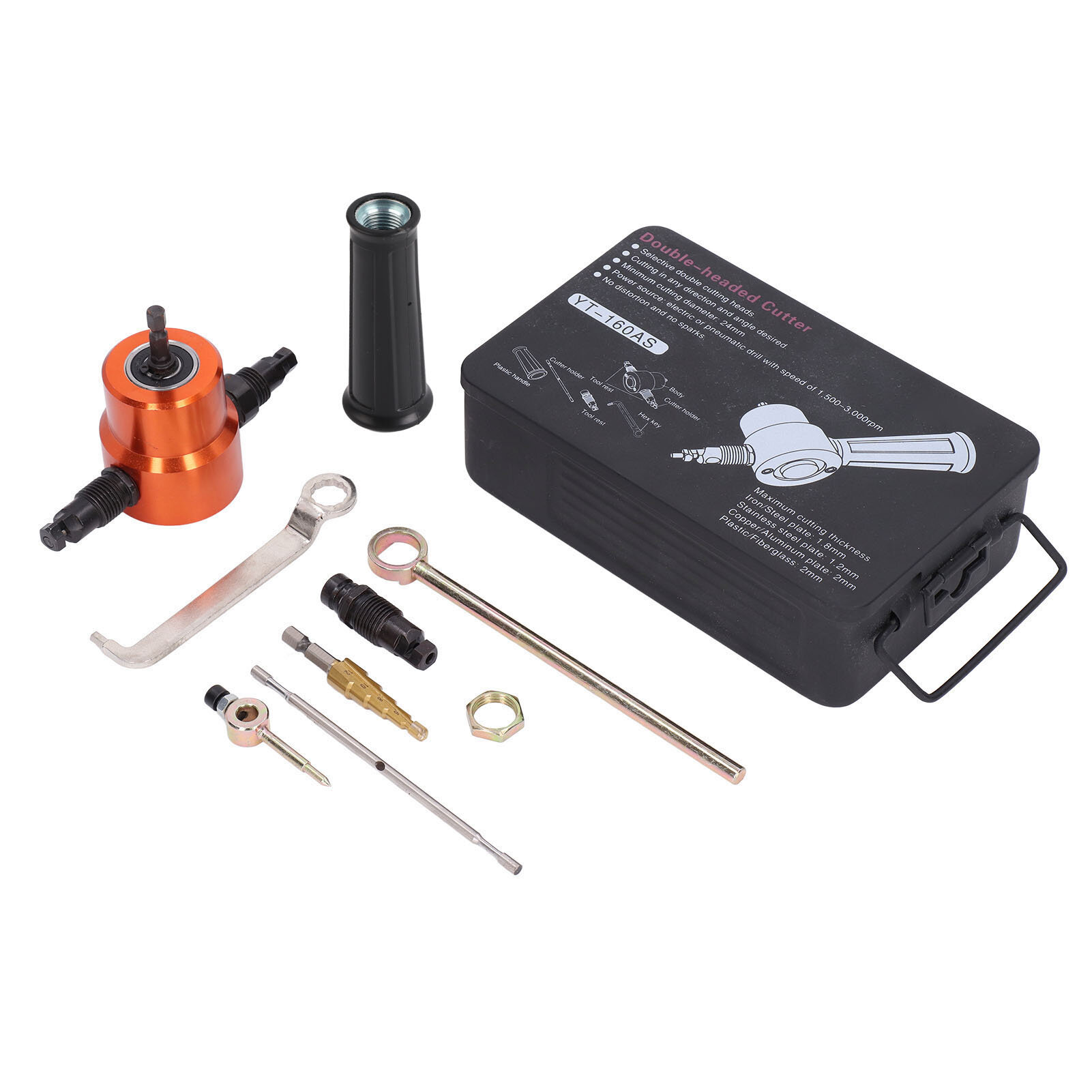 Сверлильный Инструмент Для Резки Листового Металла с Двойной Головкой 360 ° Электрическая Насадка‑Ниблер YT-160AS