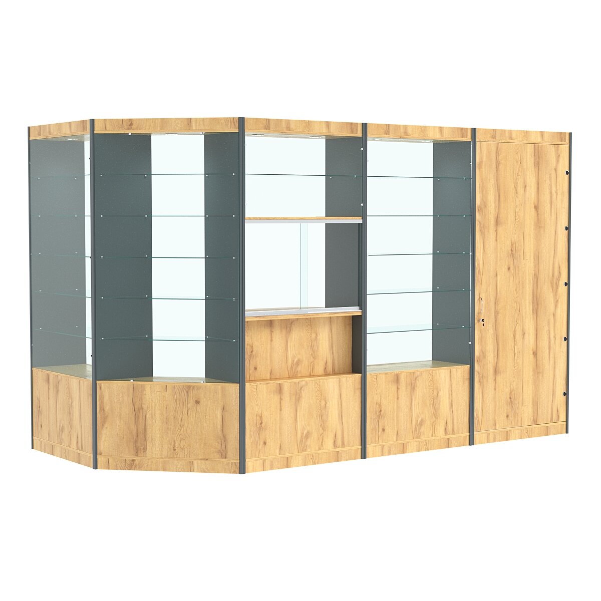 Павильон №8 из ДСП (5, 19 кв. м), Темно-серый и Дуб Золотистый