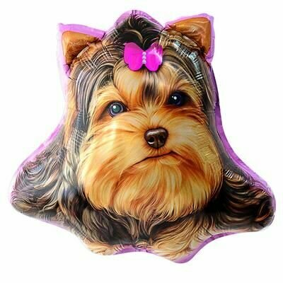 Воздушный шар фольгированный весёлая затея Собака Йоркширский терьер, коричневый, 22"