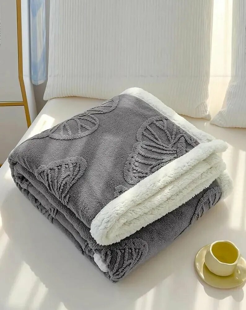 UyutDOM Плед пушистый мягкий Евро на кровать и диван 200х180