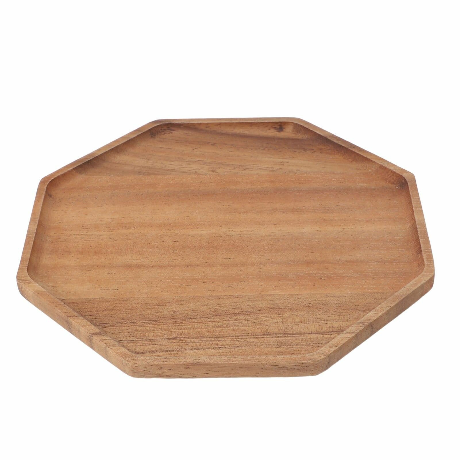 Круглый деревянный поднос в японском стиле для еды и фруктов