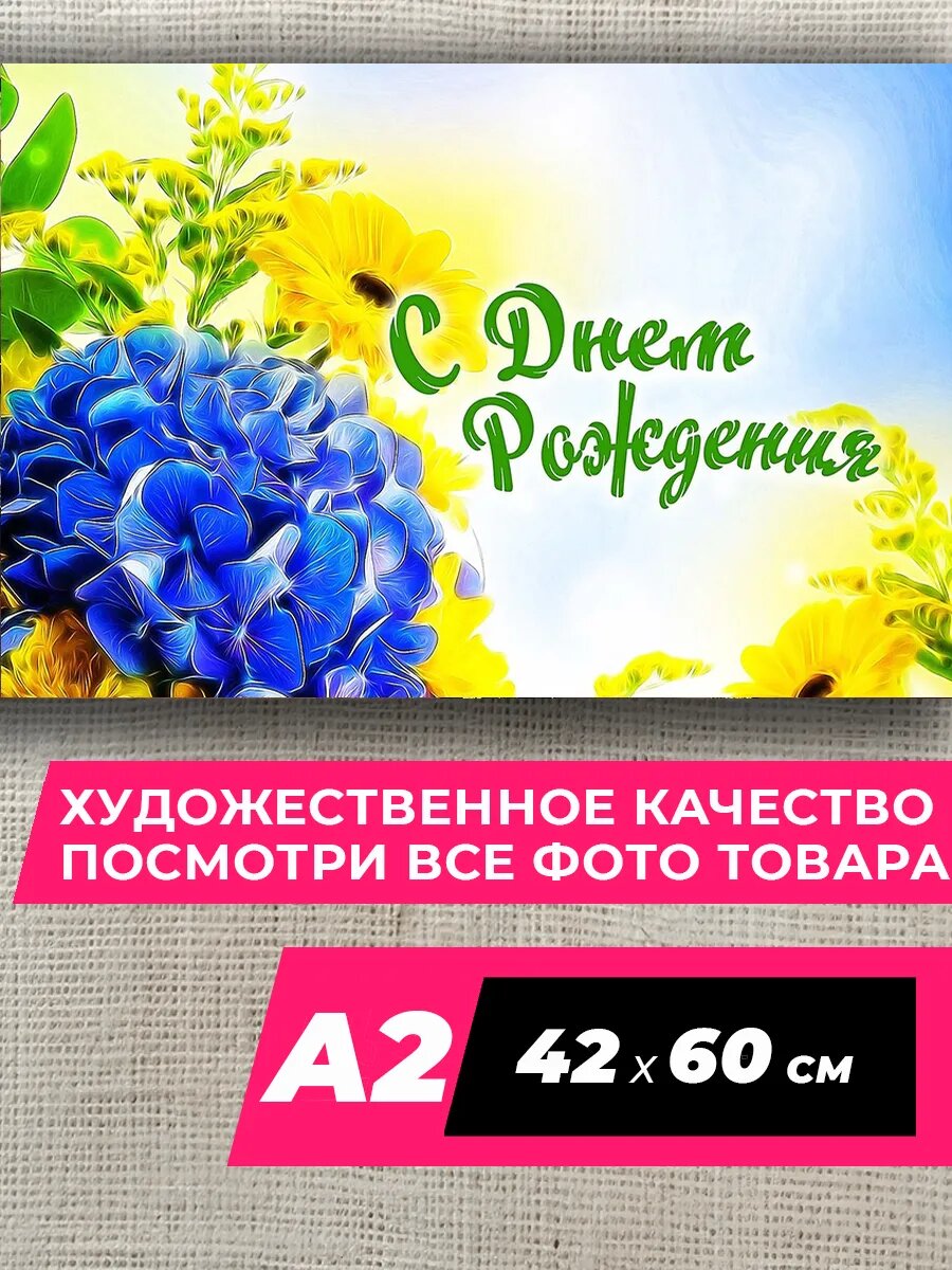 С днем рождения плакат на стену A2