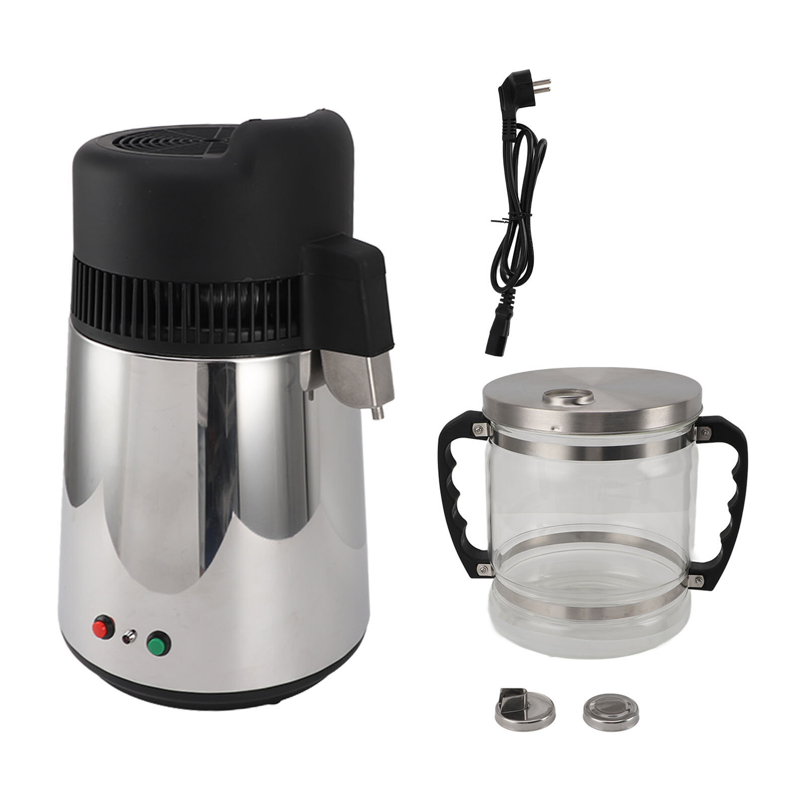 1,6 галлона/6 л Настольный дистиллятор воды Полностью автоматический домашний аппарат для получения дистиллированной воды с контейнером для воды Внутренняя часть из нержавеющей стали Вилка EU 220 В