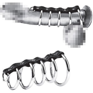 Blue Line 5 Ring Gates of Hell With Lead, черно-серебристый Хомут с 5 металлическими кольцами