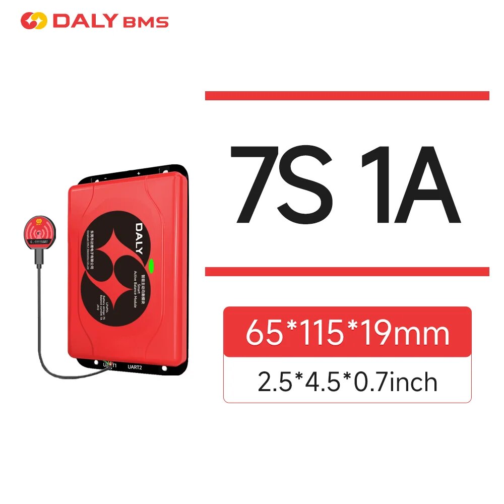 Активный балансир Daly BMS для литий-ионных аккумуляторов 24В 7S Smart Active
