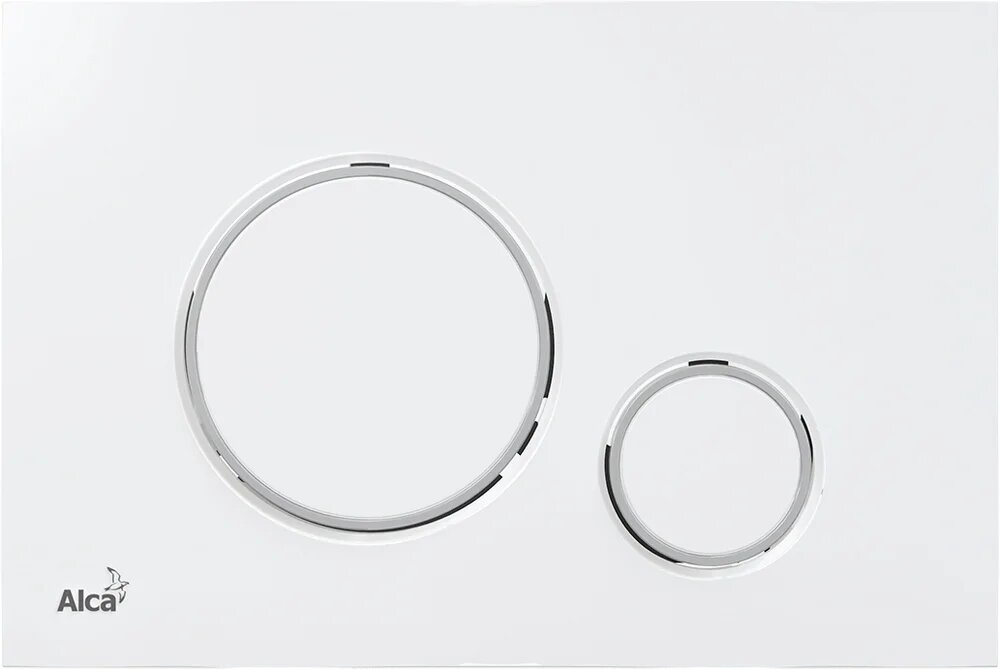 Кнопка смыва для унитаза AlcaPlast Thin THIN M770 белая, хром, глянцевая, кнопка для инсталляции, двойной смыв