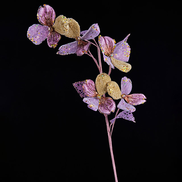 Искусственная ветка Цветущий Кизил 70 см, Christmas Deluxe (Кристмас Делюкс), 88973