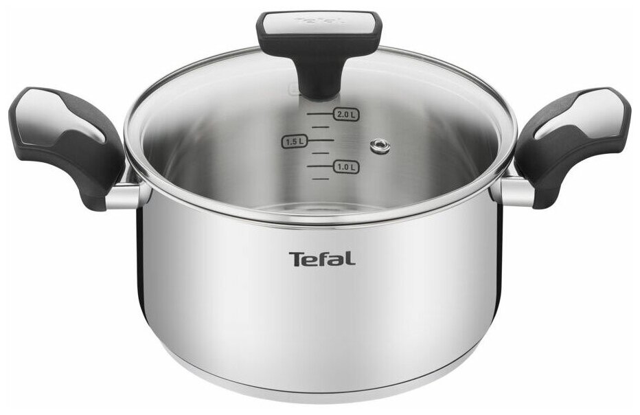 Кастрюля Tefal Intuition Emotion E3014624, нержавеющая сталь, 24см, 5,2л, для индукции, с крышкой