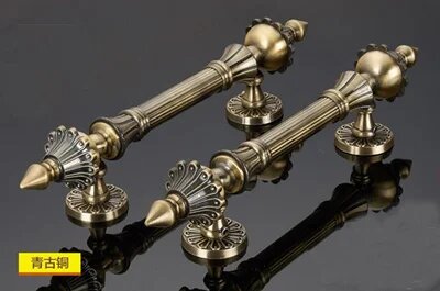 Античная дверная ручка из цинкового сплава 280-550 мм 28CM, Green bronze