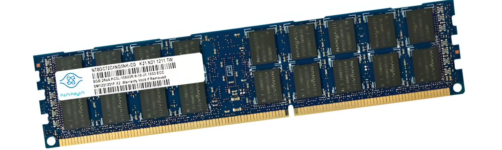 Серверная оперативная память DIMM DDR3L 8Gb, 1333Mhz Nanya ECC REG, CL9, 1.35V (NT8GC72C4NG0NK-CG)