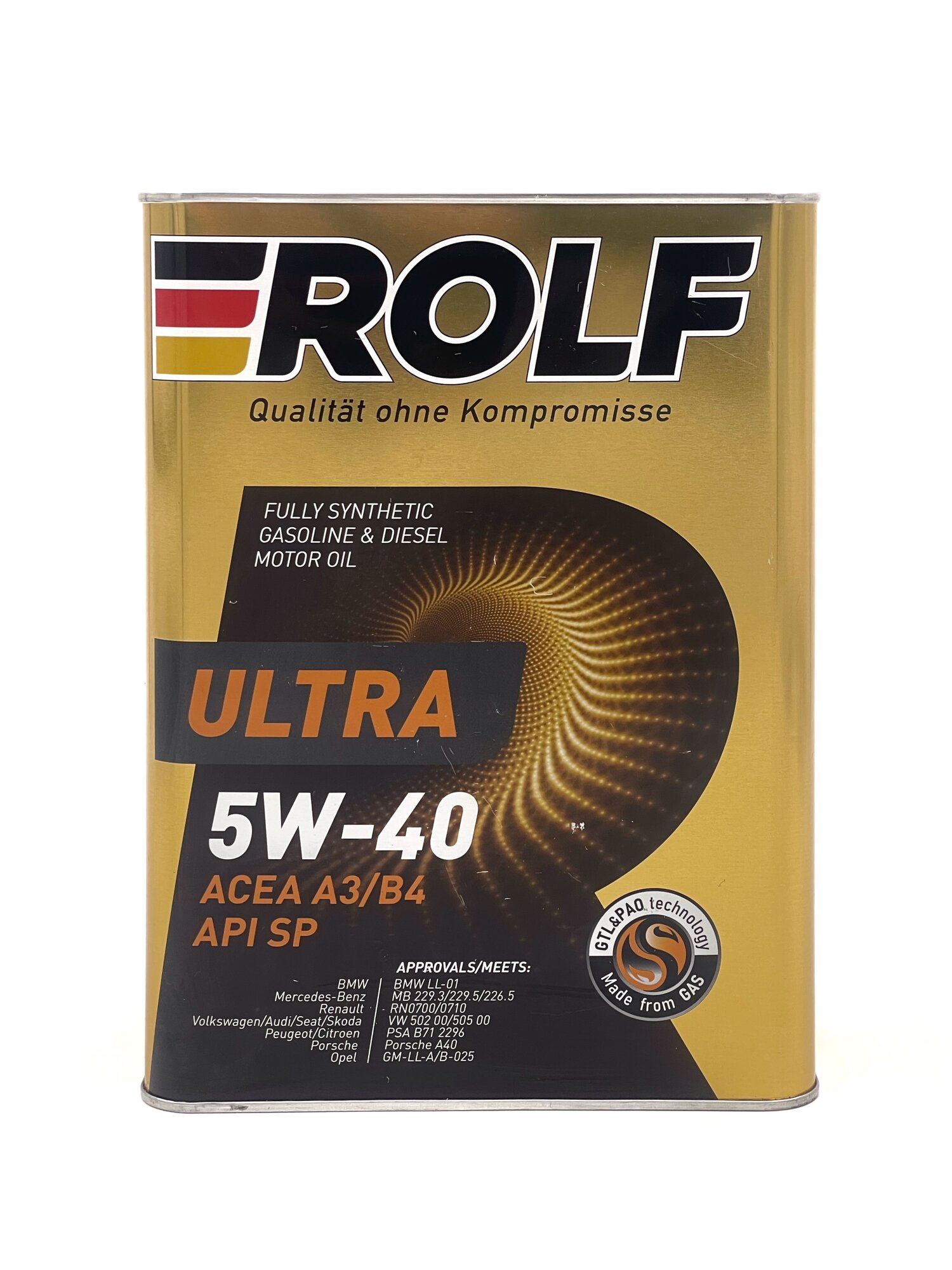 Масло моторное ROLF ULTRA 5W-40 ACEA A3/B4 API SP, 4 литра ,