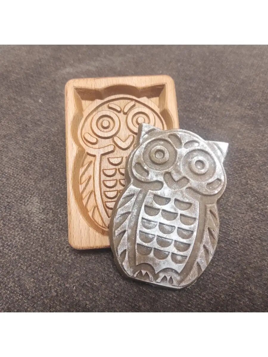Пряничная доска Совушка, массив бука кулинарная вырубка