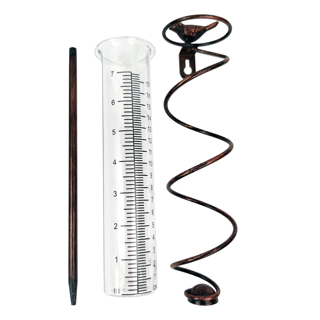 Большой Дождемер с жирной маркировкой и регулируемым металлическим стержнем для точного измерения количества осадков в саду и декоративного литья