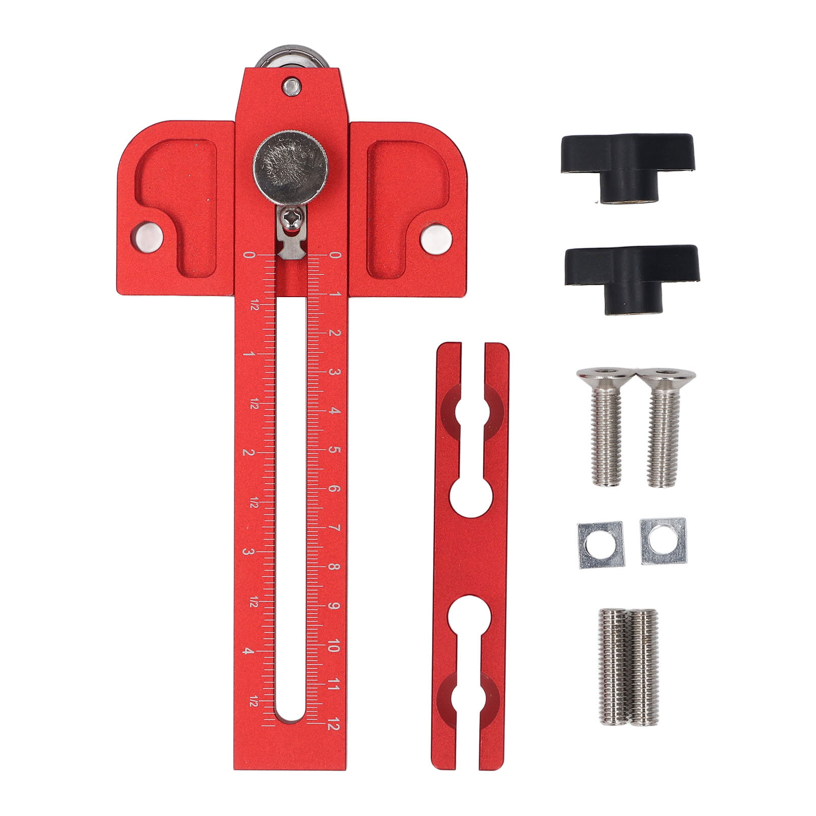 Направляющая для циркулярной пилы с роликом, двухшкальная, тонкая, для продольной распиловки, подходит для Т-образных пазов размером 3/4 x 3/8 дюйма и 3/8 x 1/4 дюйма.