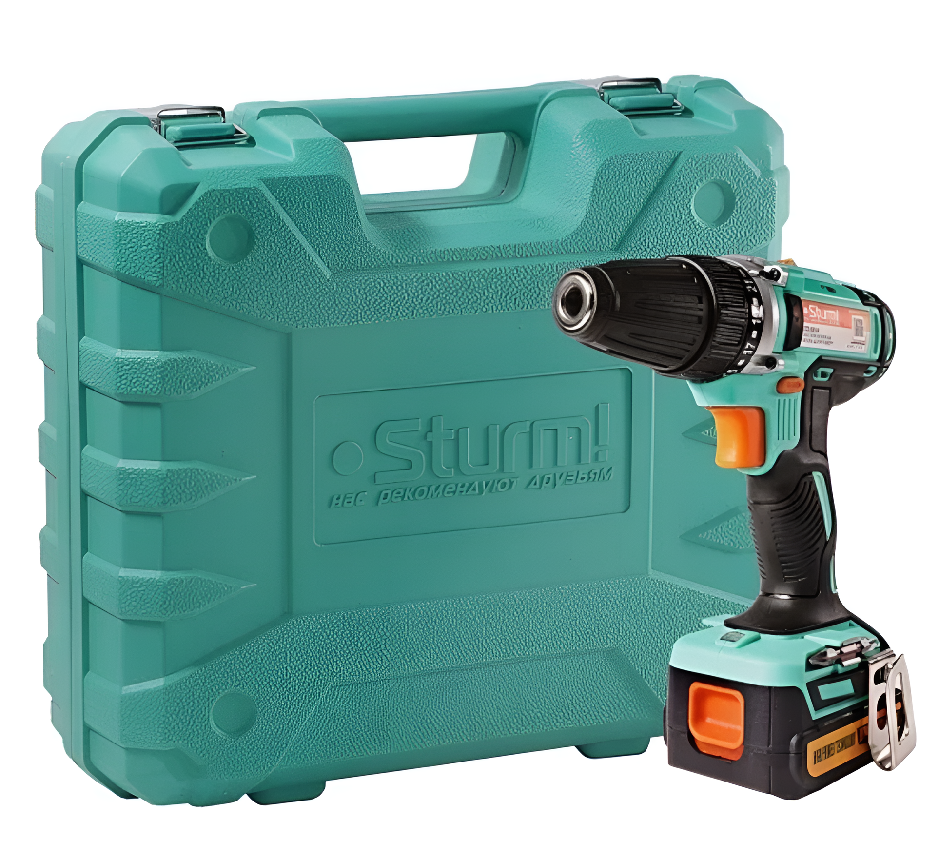 Аккумуляторная дрель STURM CD3614T, 14 В, 2 Ач, 2 аккумулятора, съёмный патрон, кейс — 1BatterySystem