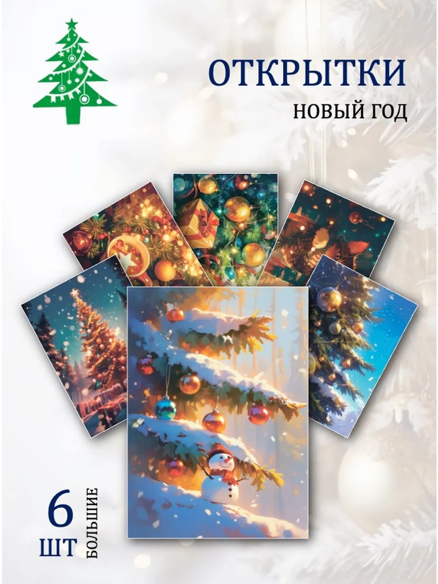 А6 открытки зимняя сказка в деревне