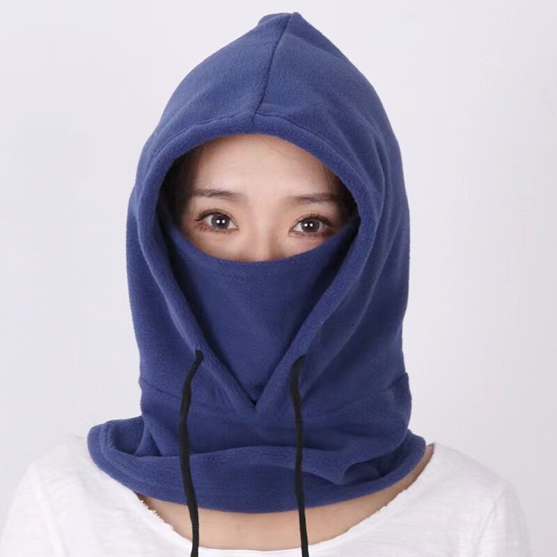 Шапка-маска, для зимней рыбалки, ветрозащитная, синяя, цельный кусок плюс бархат