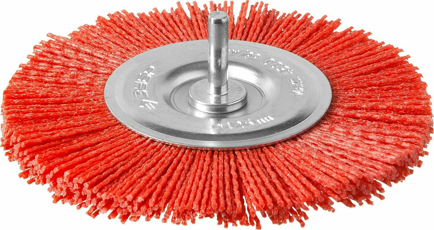 Дисковая щетка ЗУБР, 125 мм, нейлоновая проволока, для дрели, профессиональная 35161-125_z02