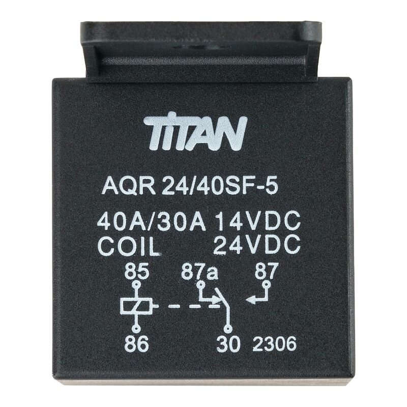 Реле 5 контактов без разъема 40А 24В флюсостойкий пылезащитный пластиковый корпус 27x28x25 мм