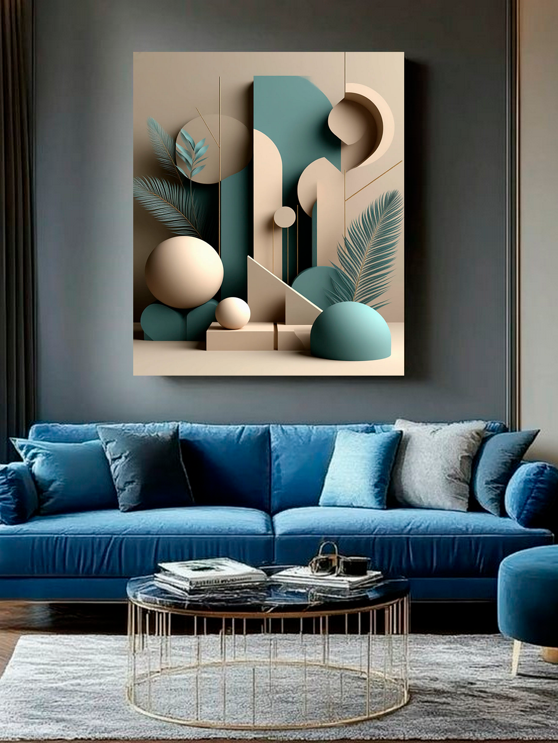 Картина на стену "Интерьерная абстракция" 40х50 см, холст на подрамнике, InterToys