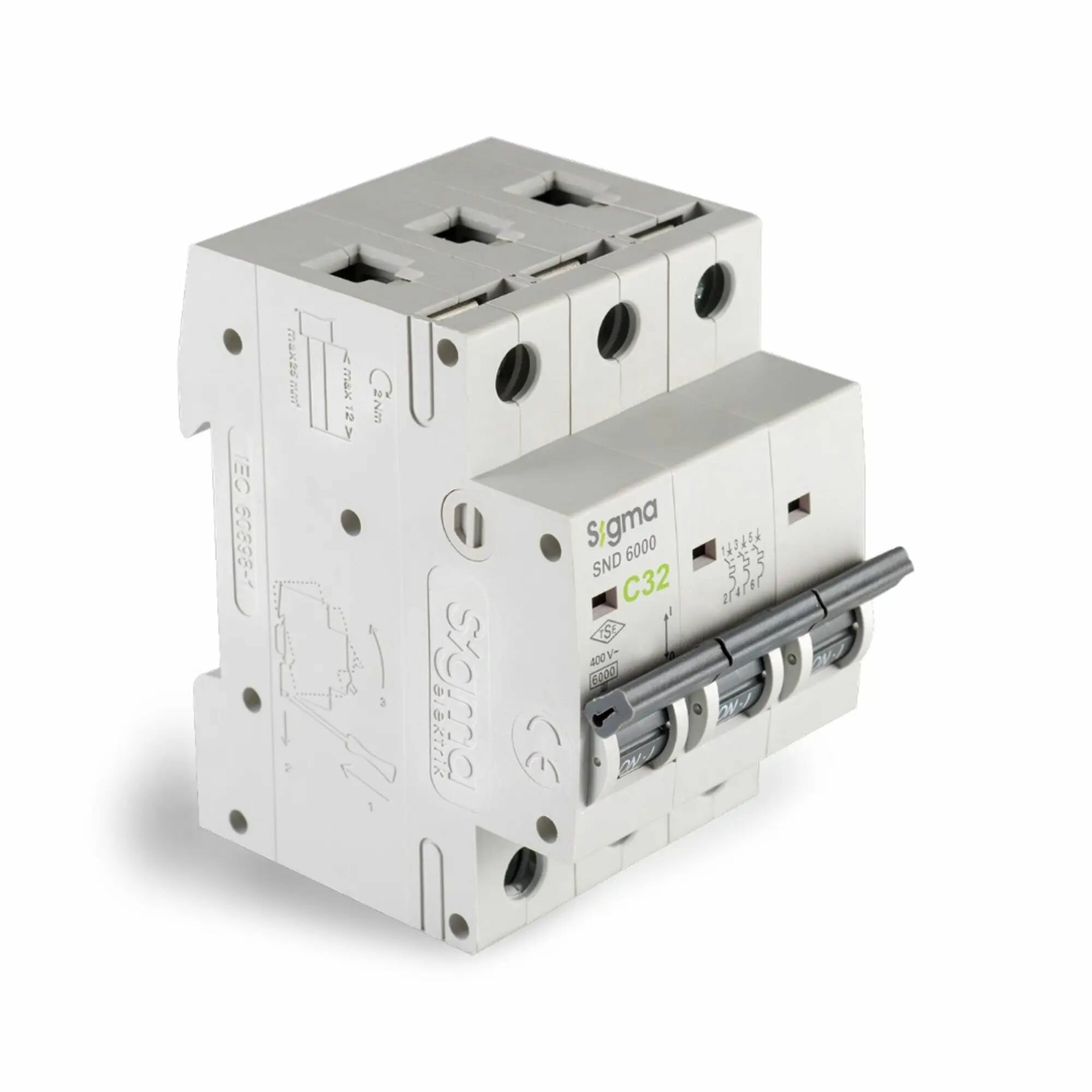 Автоматический выключатель Sigma elektrik 3P C32 А 6 кА 6SM332C