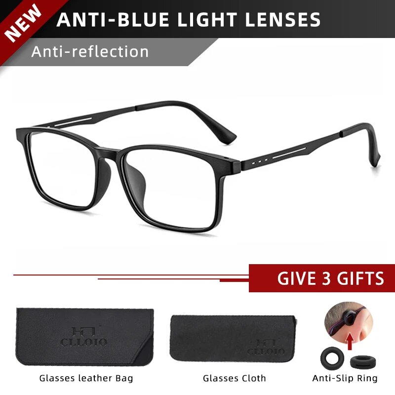 CLLOIO очки для чтения из титана C2-Matte Black, -200