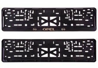 Рамка под номер пластмассовая с защелкой золото Opel рельеф.