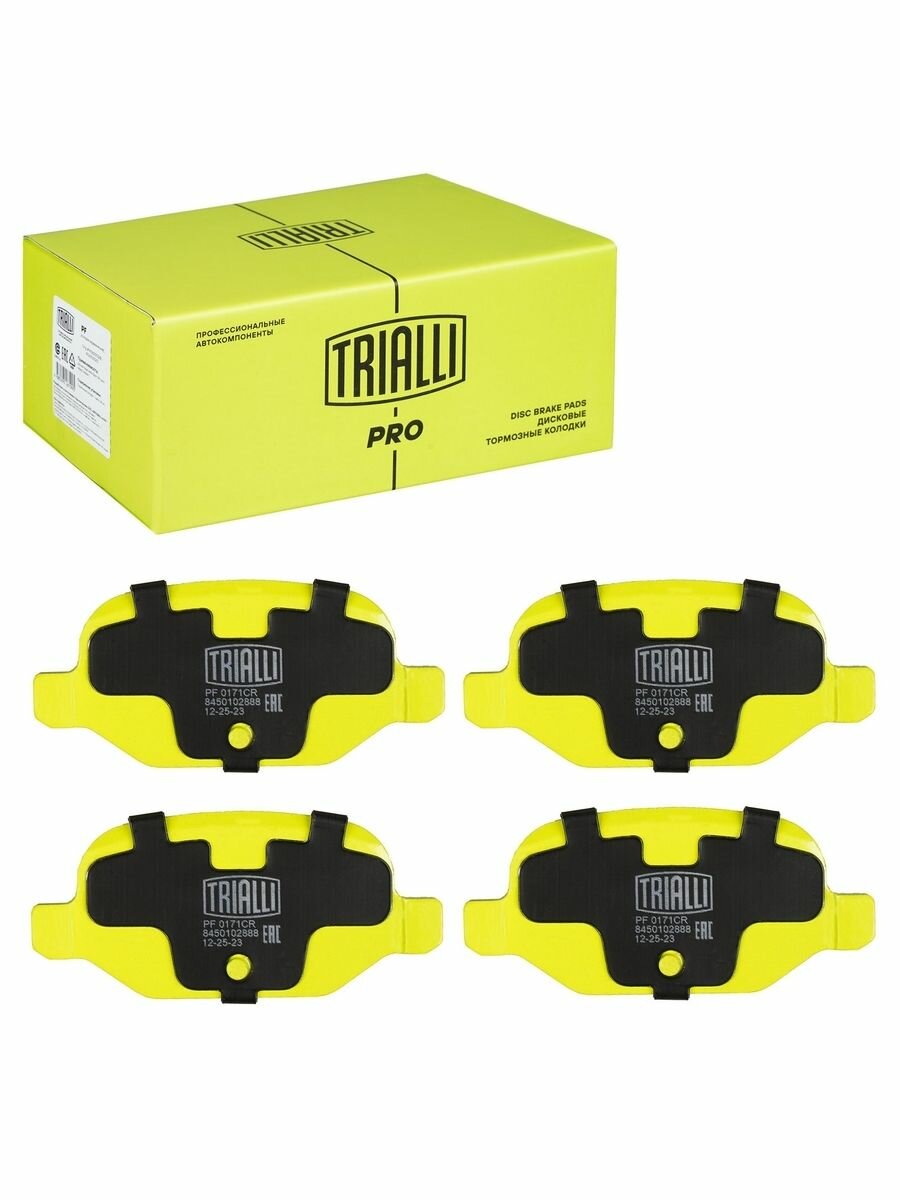 Колодки тормозные дисковые задние TRIALLI PF0171CR для FIAT Punto, LADA Vesta, LANCIA Musa, ABARTH 500